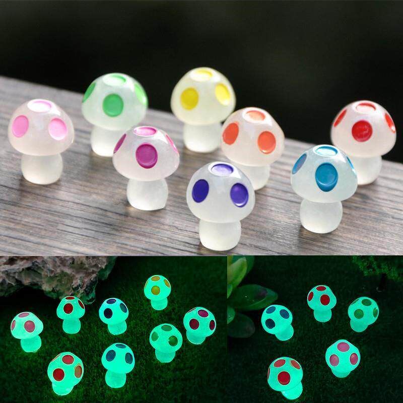 5-20 Pcs Mini Luminous Mushroom Home Decor Moss Landscape Or