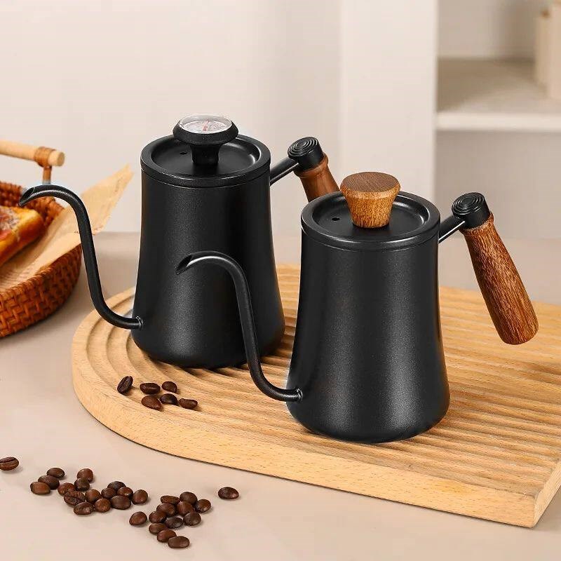 Portable Stainless Drip Jug Coffee Kettle With Thermometer 5