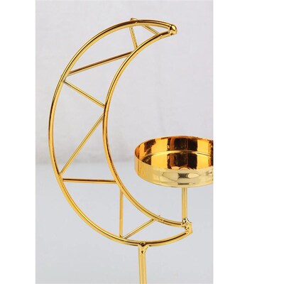 1pc Holder for Pillar Candles Metal Candlestick Moon Shape S
