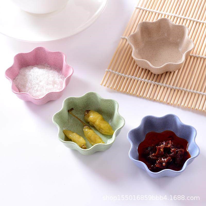 Creative wheat heart-shaped plum blossom vinegar dish, soy s