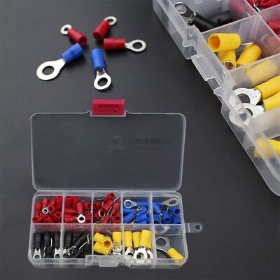 *102PCS 10Kinds RV Ring Terminal Electrical Crimp Connector