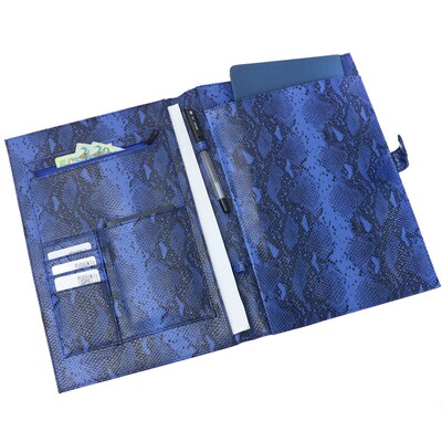 Monogrammed Letters Note Pad Document Bag Embrossed Pattern