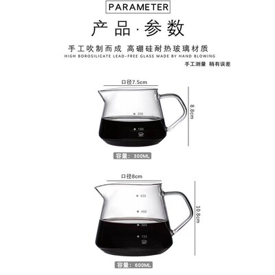 Glass Coffee Pot Hand Brewed Drip Pour Over Coffee Filter