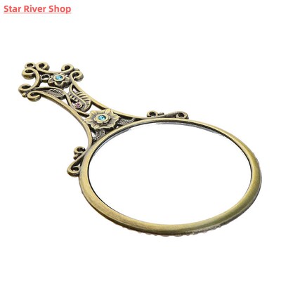 Portable Vintage Hand Held Mirror Travel Compact Makeup Beau