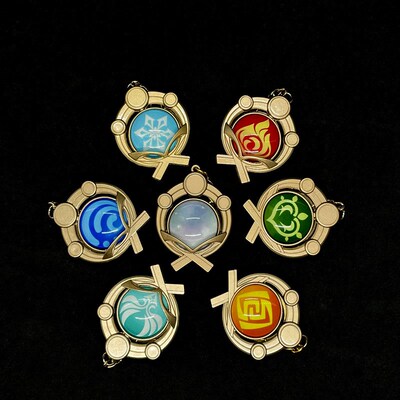 Genshin Impact Keychain, Vision Element Gods Eye for Men Ca