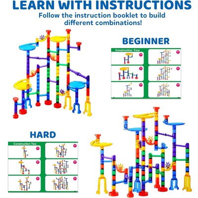 Glowing Marble Run Construction Building Blocks Toys STEM管