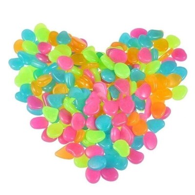 50Pcs Glow in the Dark Garden Pebbles Glow Stones Rocks for