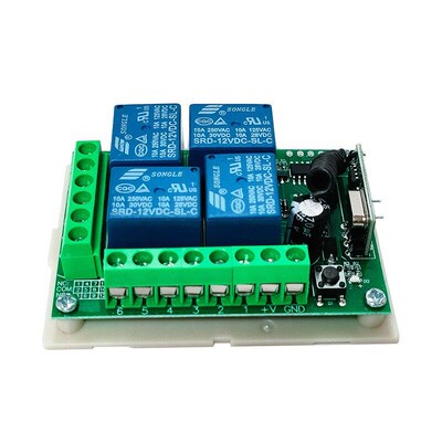 433MHz Universal Remote Control DC 12V 24V 4CH RF Wireless R