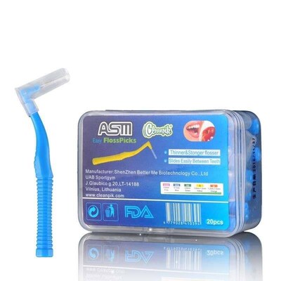 20Pcs/box L Shape PushPull Interdental Brush Orthodontic To
