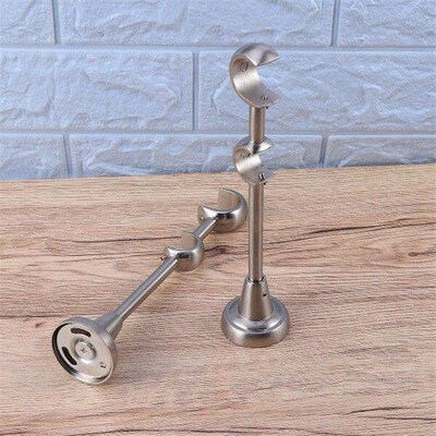 2 PCS Coat Hanger Stand Curtain Rod Bracket Mounting Holder