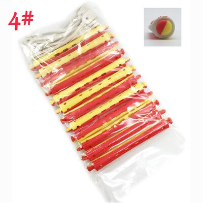 New 12 pcs Salon Rubber Band Hair Rollers Set Cold Perm Rods