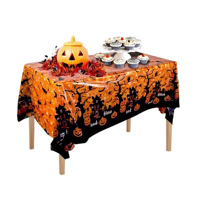 Halloween Decoration Tablecloth,Dipoable Pumpkin Spider Web