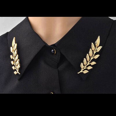 Korean Style Atmospheric Pin Large Metal Wheat Ear Mens Sui