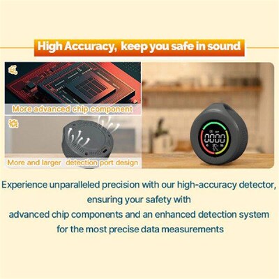 3-in-1 Portable Carbon Monoxide Detector Rechargeable Mini