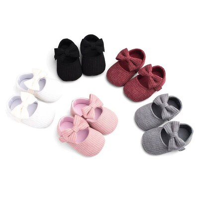 Baby Girl Flower Shape Shoes Knitted Knitting Soft Soles Non