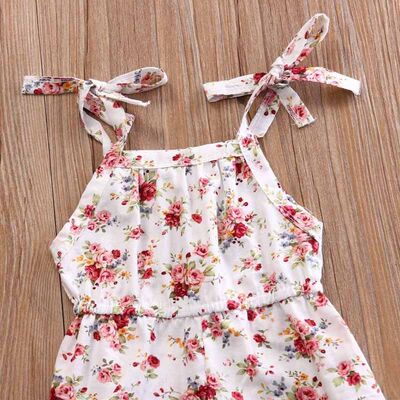 Wholesale Newborn Infant Baby Girl Floral Print Romper Sleev