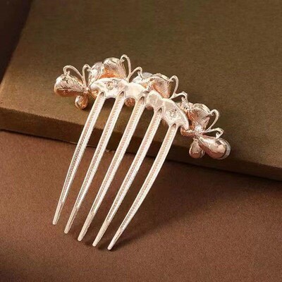Inserted Comb Wreath Headdress Butterfly Curler Hairpin Wome