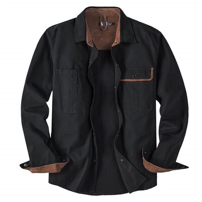 Mens workwear shirt, lapel corduroy top, plus size