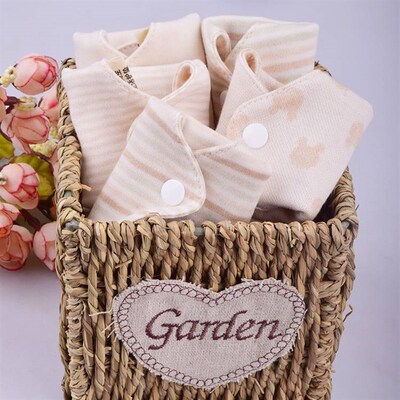 5pcs Reusable Sanitary Pads Washable Cotton Cloth Menstrual