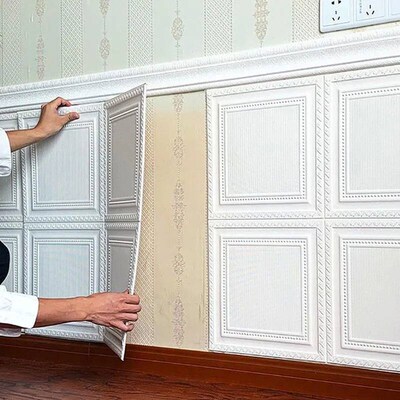3D Self-Adhesive Wall Stickers Living Room Bedroom TV Backgr