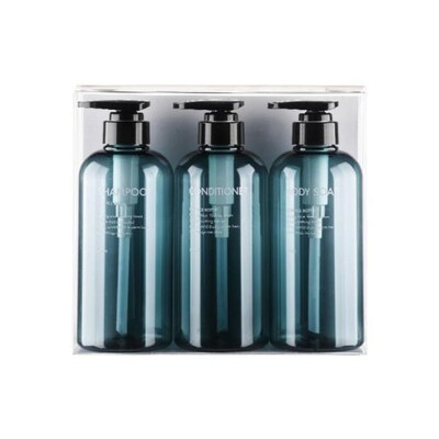 3Pcs 500ml Empty Bottle Set Shampoo Shower Gel Hair Conditio