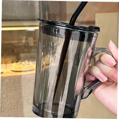 450ml coffee TEA cup mug glass straw drink home office cups