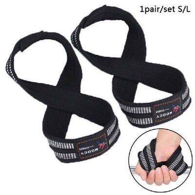 1Pair Figure 8 Straps for Deadlift Weight Lifting Shrugs