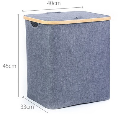 Laundry Basket with Lid Large Bamboo Dirty Clothes Hamper w