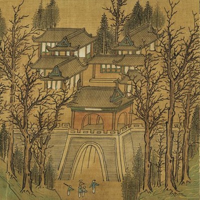 南宋马和之五台胜概图国画山水画客厅办公室玄关书房装饰卷轴挂画