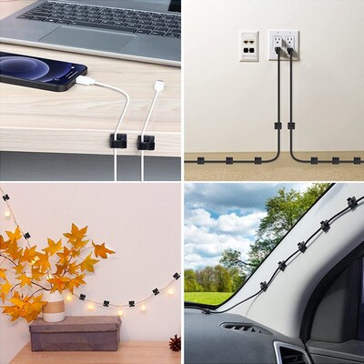 30pcs Self-adhesive Wire Clips Car Cable Clip Fixer Holder