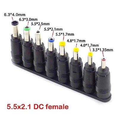 8pcs Universal Laptop DC Power Supply Adapter Connector