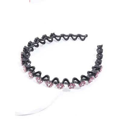 New Non-slip Rhinestone Headbands Solid Wave Hairbands for W