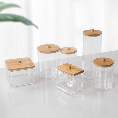 Cotton Swab Storage Box Makeup Organizers Qtip Container Cos