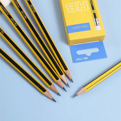 12PCS Woodcased Pencils with Eraser Pre-sharpened HB Lead Gr