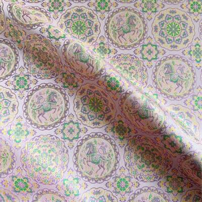 马宝相仿宋锦锦福缎提花面料新中LWP马甲旗袍式服装箱包抱枕茶织