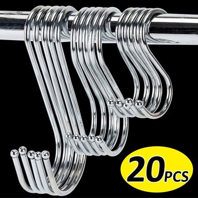 10/20pcs Stainless Steel S Shaped Hook Multi-function Hangin