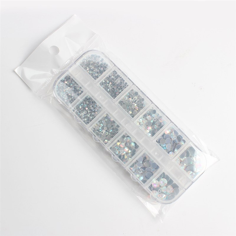 New Mix Size SS6-SS30 1000pcs Hotfix Rhinestone 12Grid Box P