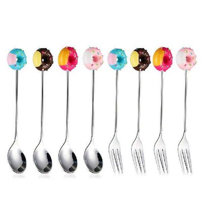 Doughnut Stainless Steel Dinnerware Dessert Coffeeware