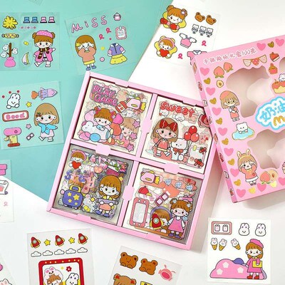 100 Hand Account Sticker Set Transparent Cartoon Waterproof