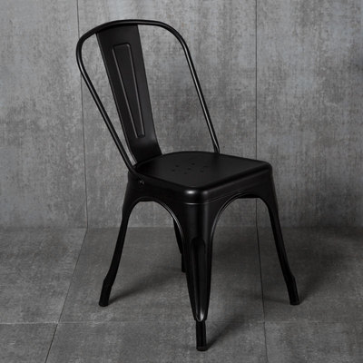 工业风椅子家用铁艺餐椅饭店餐厅黑色金属经济型单人休闲靠背椅凳