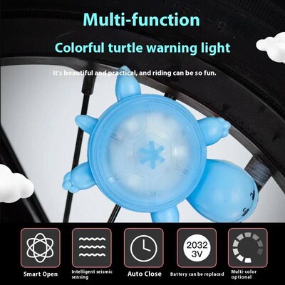 Bicycle Warning Light Colorful Little Turtle Long Endurance
