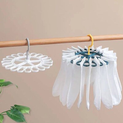 Round Drying Rack Large Capacity 20 Clips Multifunction Hang