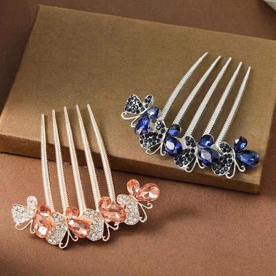 Inserted Comb Wreath Headdress Butterfly Curler Hairpin Wome