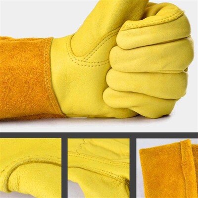 Long Sleeve Leather Thorn Resistant Gardening Gloves