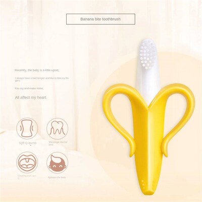 Banana Shape Safe Toddle Teether Baby Silicone Training Toot