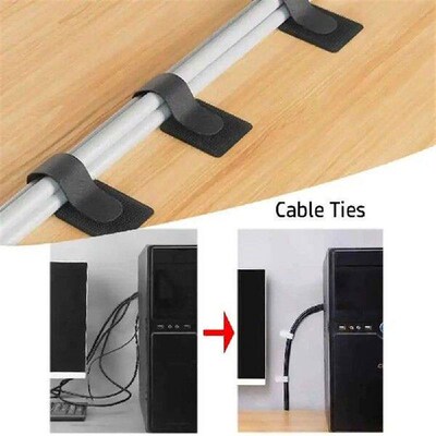 Durable Reusable Cable Ties Self Adhesive Adjustable Wire