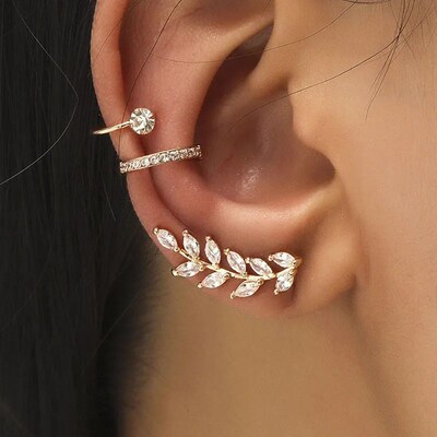 Punk Metal Zircon Ear Cuff Ear Clip for Women No Pierced C S