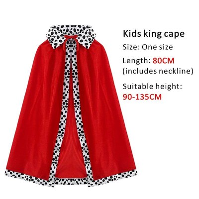 Halloween Adult King Red Cloak Cotume Kid King Prince Robe C