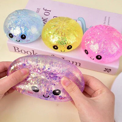 Hot Glitter Dumpling Squishy with Box Dumplings Sensory Sque