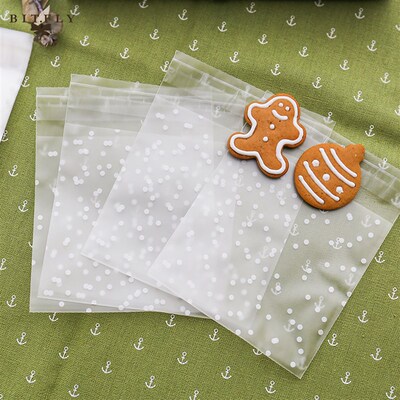 100Pcs Sweets Cookies Cake Transparent Bags Packaging Candy